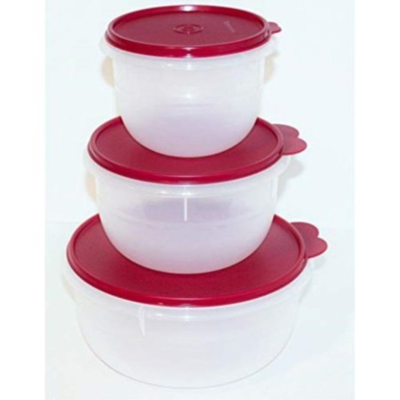 Tupperware | Kitchen | Tupperware 3 Pc Mixing Bowls Set With Vineyard ...